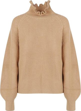 Max Mara Pull col roul&eacute; Pontile - Femme - Pulls - Beige - Taille: 38 FR