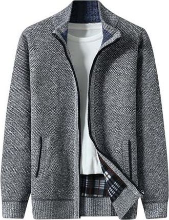 Generic Cardigan d&eacute;contract&eacute; en tricot &eacute;pais et chaud pour homme - Automne et hiver, gris clair, 3XL