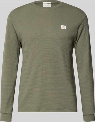 Calvin Klein Jeans Regular Fit Langarmshirt aus Baumwoll-Mix