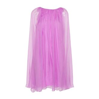Max Mara Amethystfarbenes Seidenchiffon-Cape-Kleid - - Dresses - Damen - Lila - S