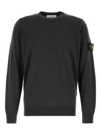 Stone Island pull en laien à patch logo - Gris