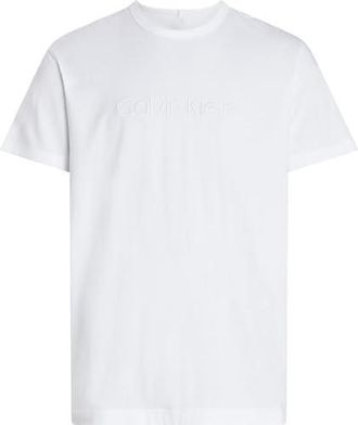 Calvin Klein T-Shirt Manches Courtes Homme Crew Neck Col Ras-du-Cou, Blanc (Classic White), L