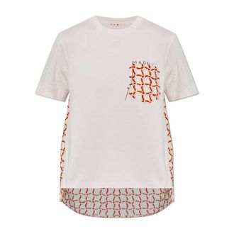 Marni Femme, Tops, Rose, Taille: 38 FR T-shirt imprim&eacute; avec poche arri&egrave;re