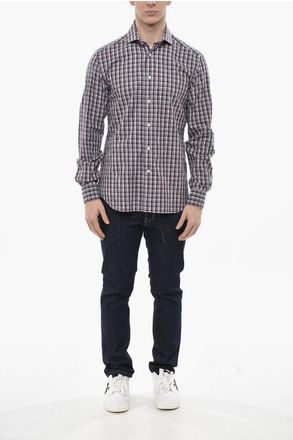 Corneliani ID Plaid Shirt with French Collar size 39