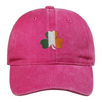 Generic Casquette de baseball en coton r&eacute;glable vieilli pour papa, casquette de baseball dartiste, rose vif, Taille unique