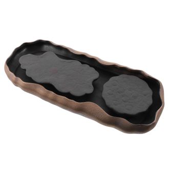 Cabilock Keramik Teeteller Als Teetablett F&uuml;r Kung Fu Hitzebest&auml;ndig Und Langlebig Zum Abstellen Von Teekannen Und Teetassen Im Teestube