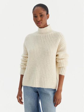 Calvin Klein Jeans Rollkragenpullover Brushed Wool Ls LV044D361G Wei&szlig; Regular Fit