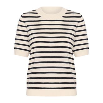 Part Two Nacht Skye Stripe Strickpullover - - Knitwear - Damen - Beige - S