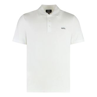 A.P.C. Gots Baumwoll-Piqu&eacute; Poloshirt - - Tops - Herren - Wei&szlig; - XL