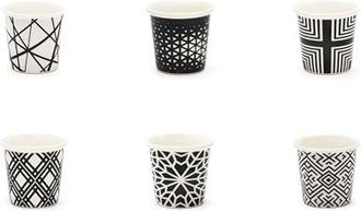 Excelsa Emily Set mit 6 Kaffeebechern, Porzellan, multifunktional, Fassungsvermögen 90 ml