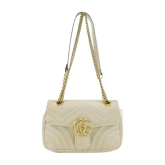 Gucci Pre-owned Sac bandouli&egrave;re GG Marmont - Femme - Pre-owned - Blanc - Taille: ONE Size