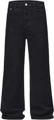 Generic Jean Homme Jeans Homme Week-End/Voyage Jean Automne Streetwear Micro Raccourci Ample Coupe Droite - Volume Large Tendance pour Look Urbain Affirm&eacute;