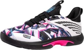 K-Swiss Performance Homme Speedtrac Padel Chaussures de Tennis, White/Black/Neon Pink, 46 EU