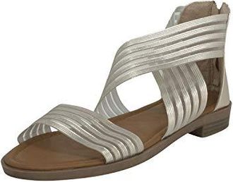 Fitters Footwear Dames Sandale Christina synthétiques Bande élastique Confortable Ajustement Parfait (42 EU, Or)