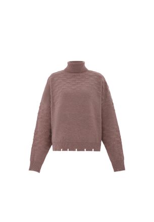 Faina Rollkragenpullover Damen Beige