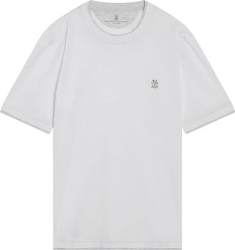 Brunello Cucinelli Homme, Tops, Blanc, Taille: L T-Shirt avec Effet de Superposition