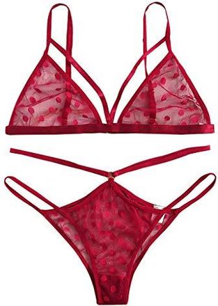 Generic Ensemble sous Vetement Femme Ensemble Lingerie Confortable Classique Soutien-Gorge Push-Up + Ceinture - Dentelle Sexy pour Nuit De Mariage