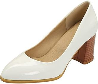Generic Escarpins Mary Jane &agrave; bride arri&egrave;re en cuir respirant confortable pour invit&eacute;s de mariage 2026, blanc, 37.5 EU