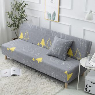 Generic Sofabezug Ohne Armlehnen Futon Abdeckung Stretch-Schonbezug F&uuml;r Klappsofa Moderner Druck Sofabett&uuml;berzug Waschbarer Schutz F&uuml;r 2-/3-Sitzer Futonbezug 