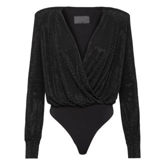 Philipp Plein Femme, Tops, Noir, Taille: 40 FR Body Crystal