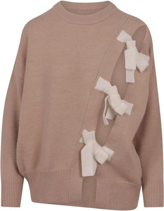 Jovonna London Brighton Schleifen-Detail Cut-Out Pullover - - Knitwear - Damen - Beige - M/L