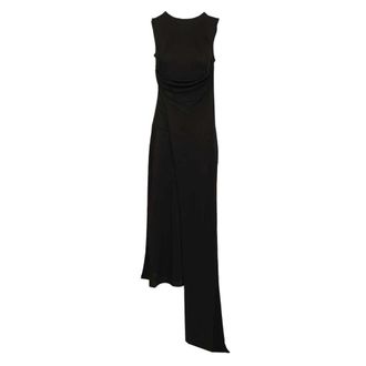 Ami Jersey Maxi Lavalliere Kleid - - Dresses - Damen - Schwarzk - M