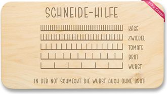 Shirtracer Frühstücksbrettchen Holz Natur - Statement - Frühstücksbrett - Geschenk Küche Schneide Hilfe Maßangaben I Abmessungen I Längen I Käse I Zwiebel I Toma