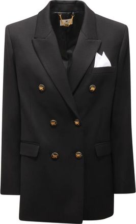 Elisabetta Franchi Femme, Vestes, Noir, Taille: 42 FR Gi-161-56E2 Giacca Doppiopetto