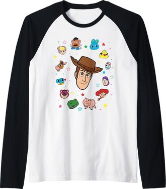 Pixar Disney and Pixars Toy Story Sheriff Woody Big Face Collage Raglan