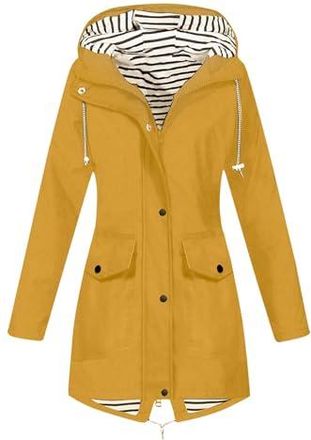 Generic Vestes dautomne et dhiver 2026 pour femmes, trois en une deux pi&egrave;ces, coupe-vent, veste de costume dalpinisme en plein air, jaune, XXL