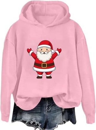Generic HUIFUAO Sweat à capuche de Noël pour femme - Sweat de Noël amusant - Tenue de Noël surdimensionnée - Haut à manches longues - Pull tendance - Cadeau i