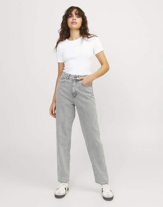 Jack & Jones Jean mom - Gris clair