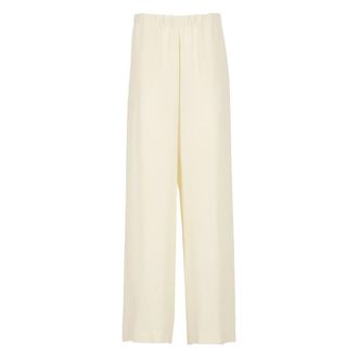 Fabiana Filippi Elfenbeinfarbene Hose aus Viskosemischung mit elastischem Bund - - Trousers - Damen - Beige - M