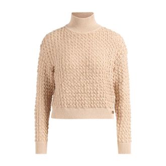 Elisabetta Franchi Femme, Pulls, Beige, Taille: 40 FR Pull Bouclé Beige avec Paillettes