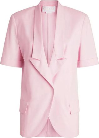 Genny Femme, Vestes, Rose, Taille: 36 FR Flap-Pockets Short-Sleeve Blazer