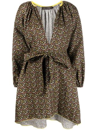 Siedres robe ceinturée à fleurs - Marron