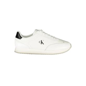Calvin Klein White Leather Sneaker - - Shoes - Herren - Wei&szlig; - 45 EU