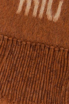 Miu Miu Womens Orange Mohair Blend Scarf Ruggine Exterior: Nylon Wool Sciarpe E Foulard Scarfs