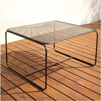 Honor&eacute; Table basse avec plateau en verre fum&eacute; Eldorado Honor&eacute;