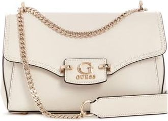 Guess Nastra Convertible Xbody Flap Bag Cream White