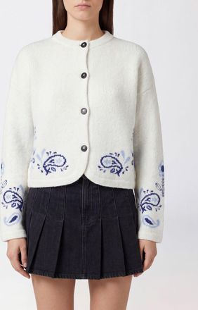 Alanui Rundhals-Cardigan aus Kaschmirmischung mit Paisley-Muster
