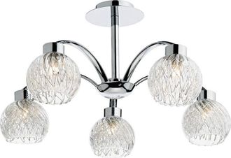 D&auml;r Lighting DAR YASMIN - Plafonnier Semi Plafonnier Chrome Poli, 5x G9