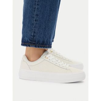Tommy Hilfiger Sneakers Tommy Hilfiger Th Platform Sneaker Quilted FW0FW09265 &Eacute;cru