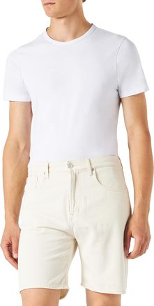 7 For All Mankind Mens Billie Denim Shorts, Ecru, 36