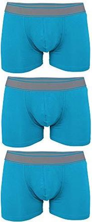 noTrash2003 Lot de 3 boxers pour homme - 95 % coton, 5 % élasthanne - Bleu - Large