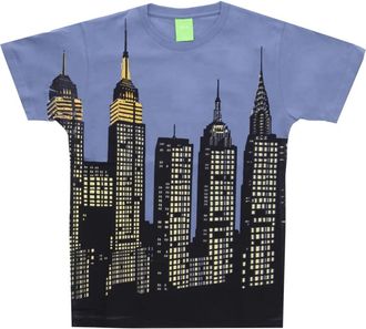 HUF New York Skyline Tee Blaues T-Shirt - - Tops - Herren - Blau - S