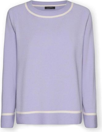 Elena Miro Femme, Pulls, Violet, Taille: 42 FR Jersey Ray&eacute; en M&eacute;lange de Viscose