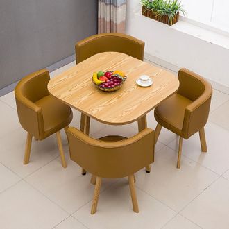 Generic 5-teiliges K&uuml;chen-Esszimmer-Set, runder Fr&uuml;hst&uuml;ckstisch mit 4 St&uuml;hlen, runder Konferenztisch f&uuml;r K&uuml;che/Esszimmer