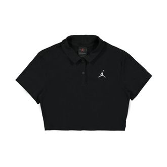 Nike Jordan Cropped Ripp Polo - - Sport - Damen - Schwarzk - M