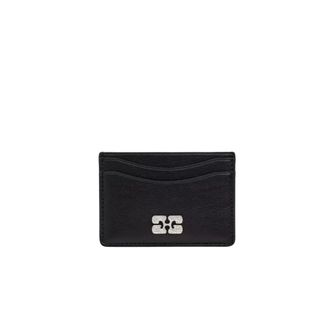 Ganni Femme, Accessoires, Noir, Taille: ONE Size Portefeuille porte-cartes en cuir noir